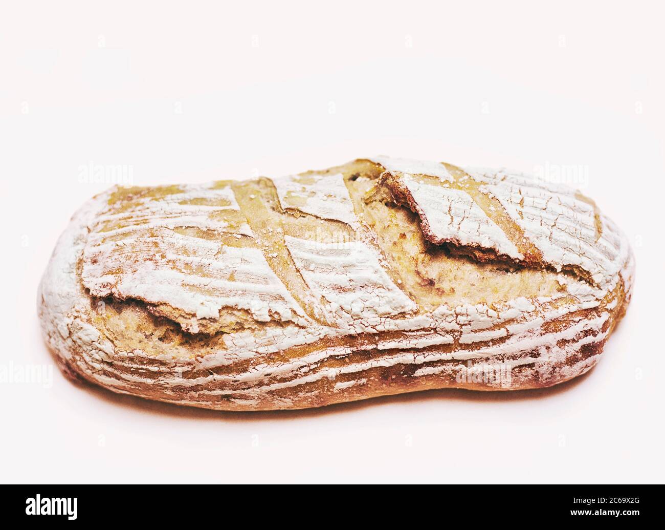 An organic large white sourdough loaf Stock Photo - Alamy