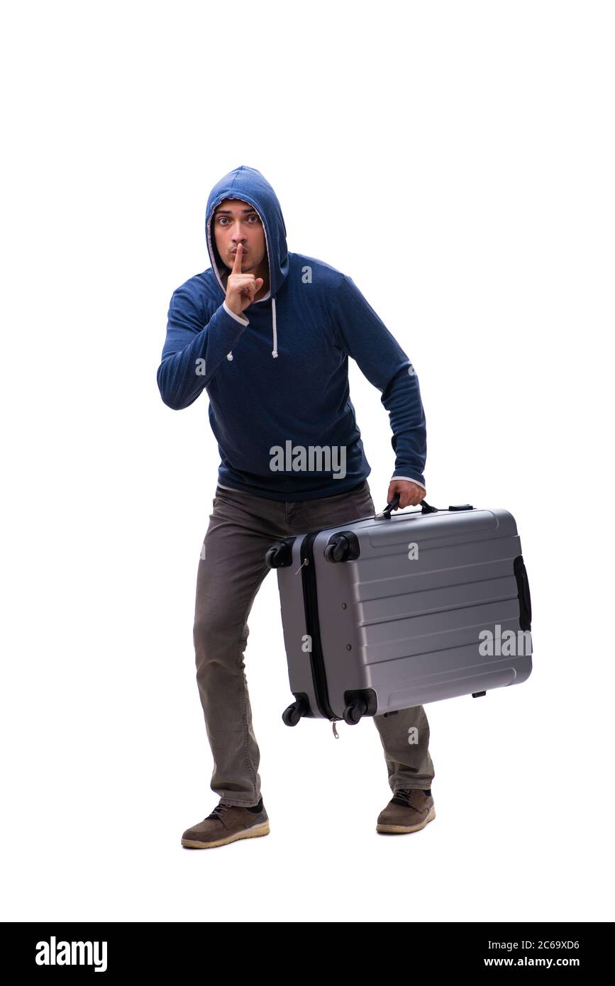 Young male bandit isolated on white background Stock Photo - Alamy