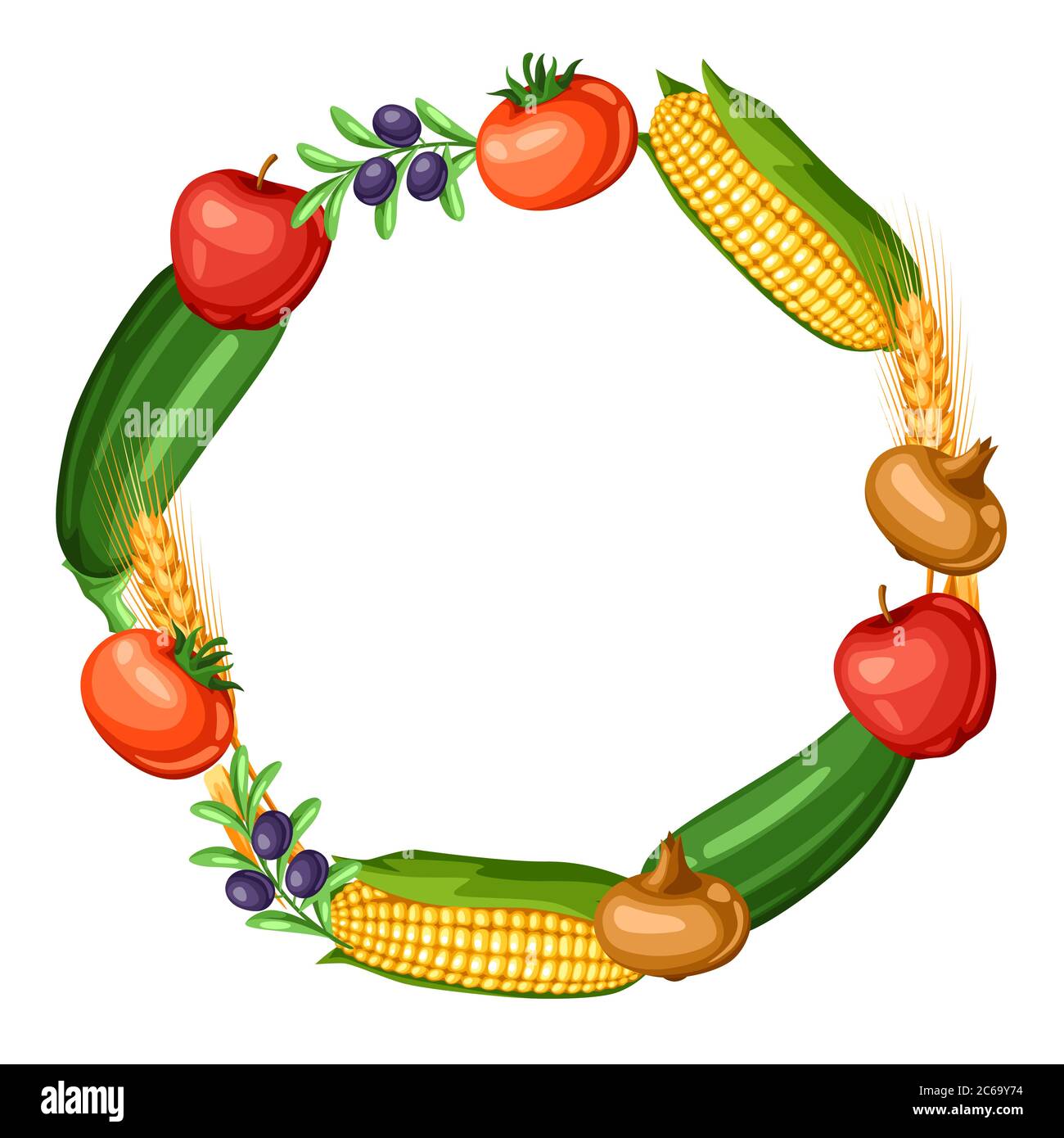 Fruits And Vegetables Background Clipart