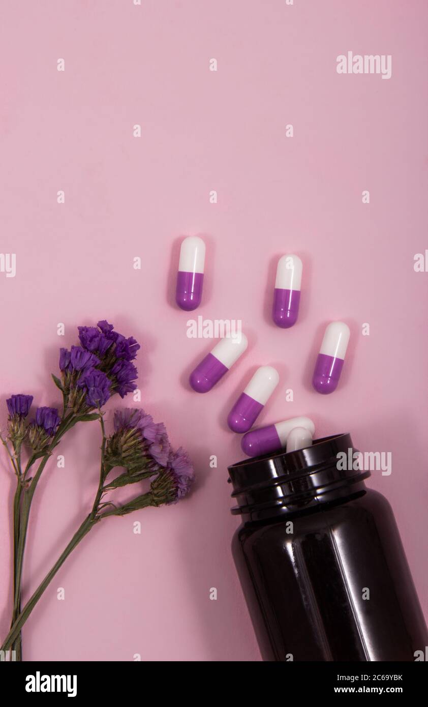 Color capsules out of cover. Color capsules with a simple background ...