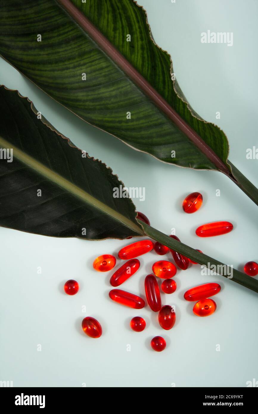 Color capsules out of cover. Color capsules with a simple background ...