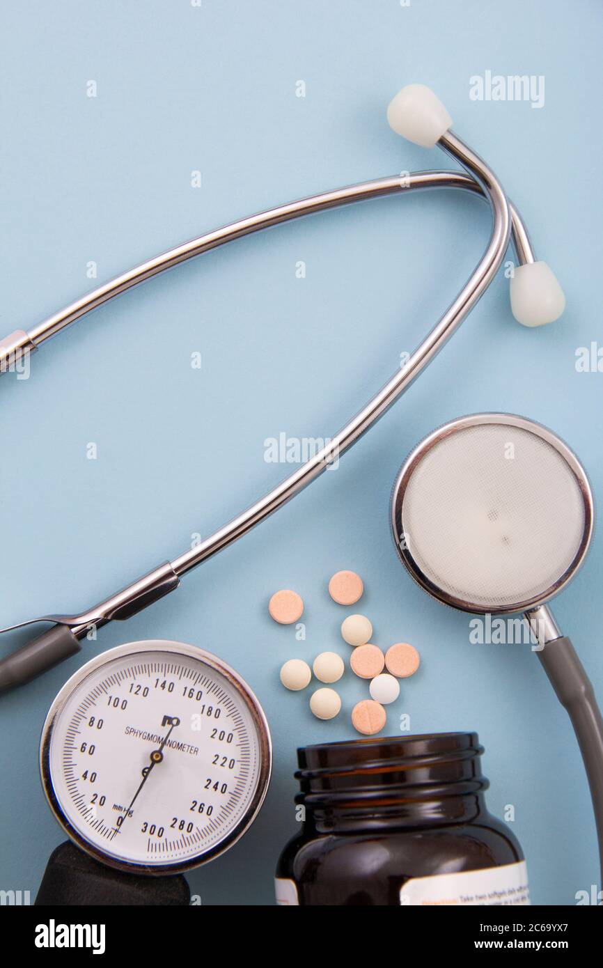 Colored tablets and capsules out of the package. Colored tablets and ...