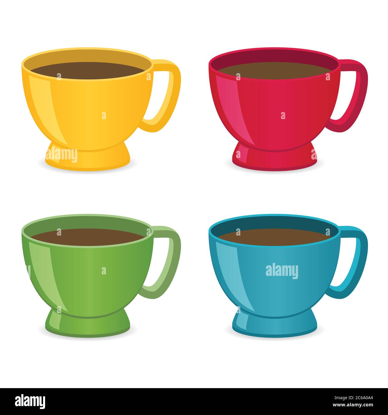 Flat vector cups set Stock Vector Image & Art - Alamy