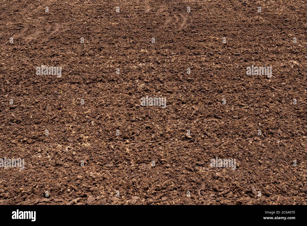 Closeup fertile soil in organic agricultural farm. Dirt soil ground in ...