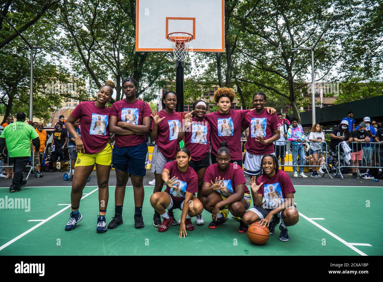 Bronx, United States. 07th July, 2020. Memorial basketball game for the ...