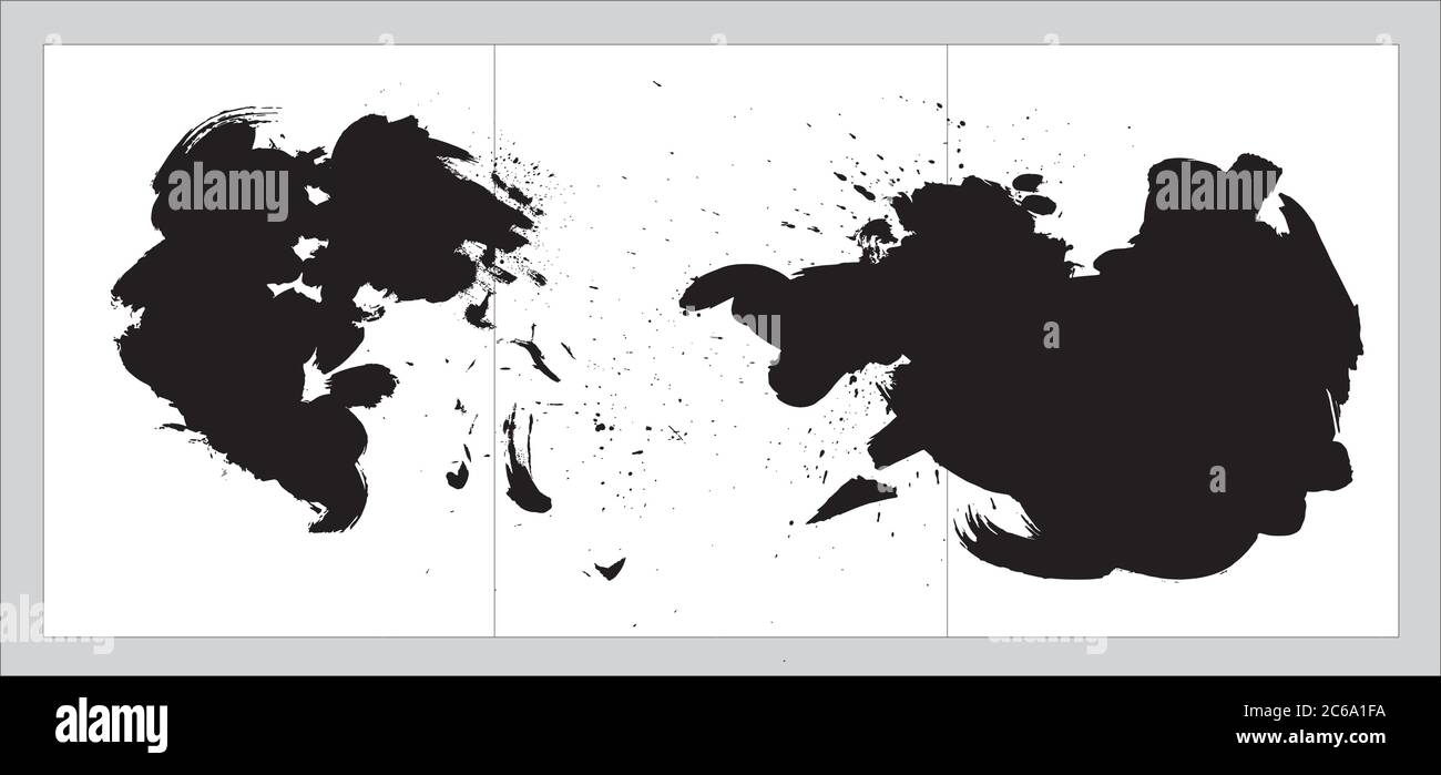 Japan Style Calligraphy Vector Splash World Map Stock Vector Image ...