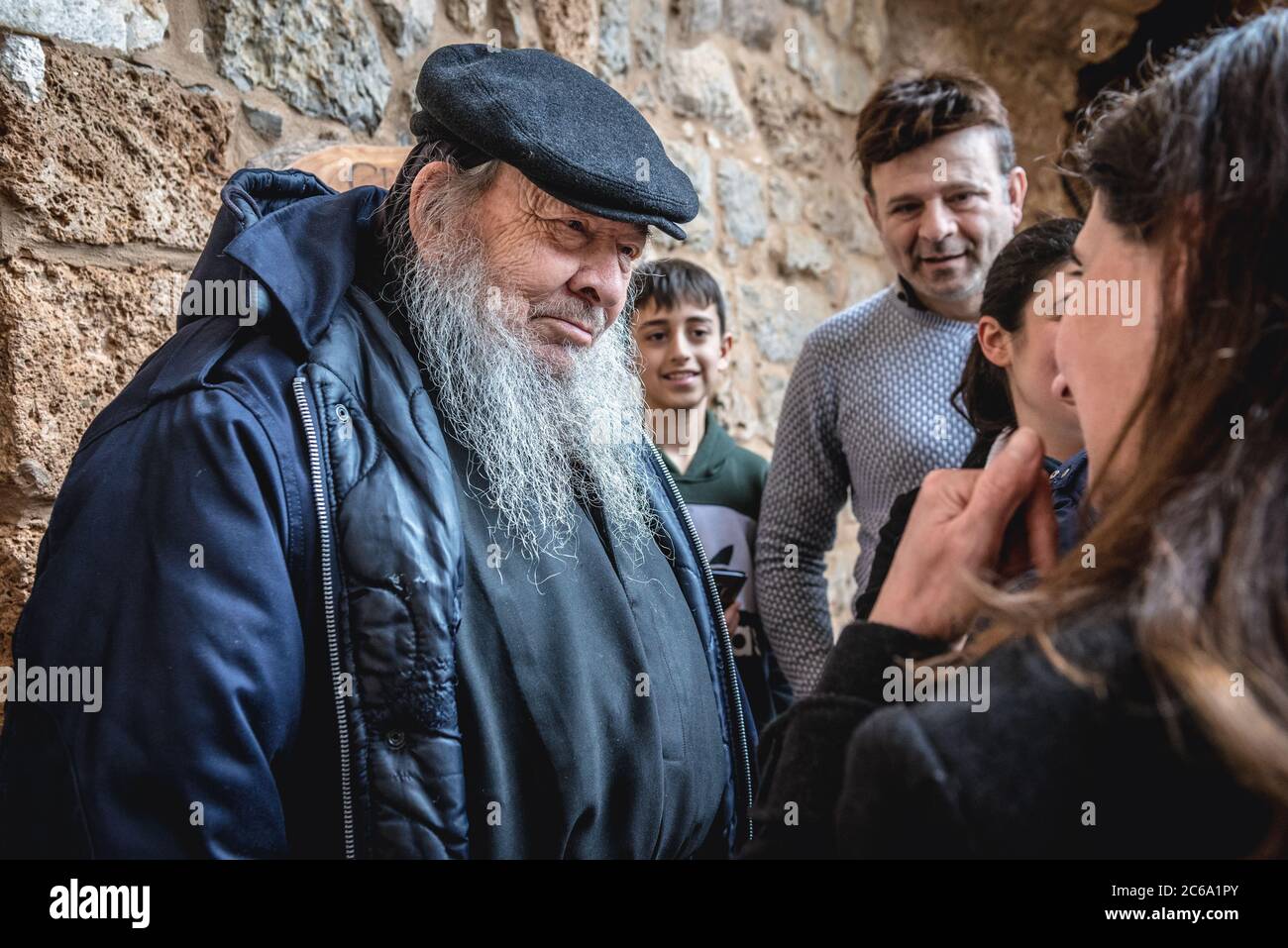 Father Dario Escobar Maronite monk meets with tourists in his hermitage ...