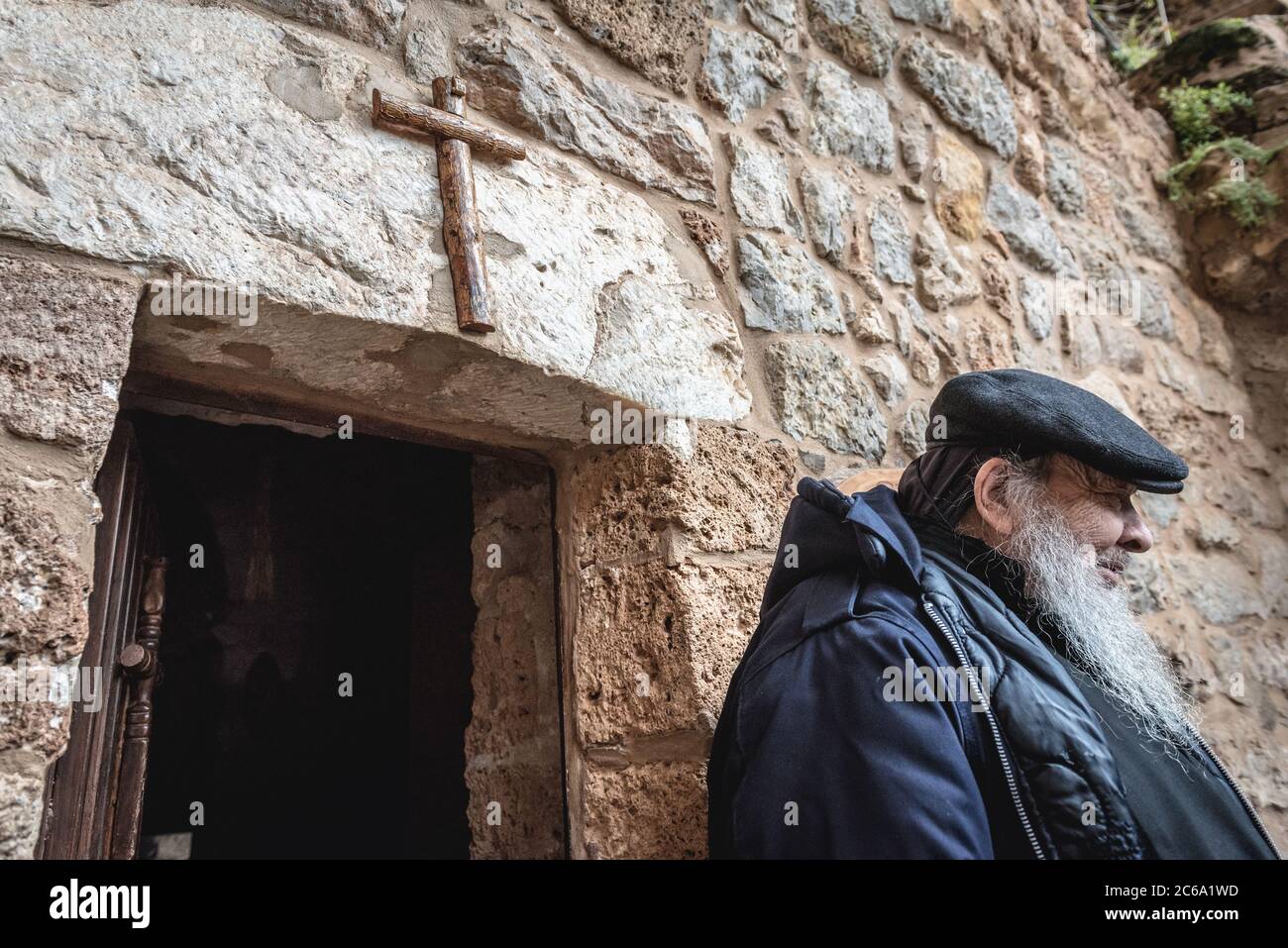 Father Dario Escobar Maronite monk from Colombia in his hermitage of ...