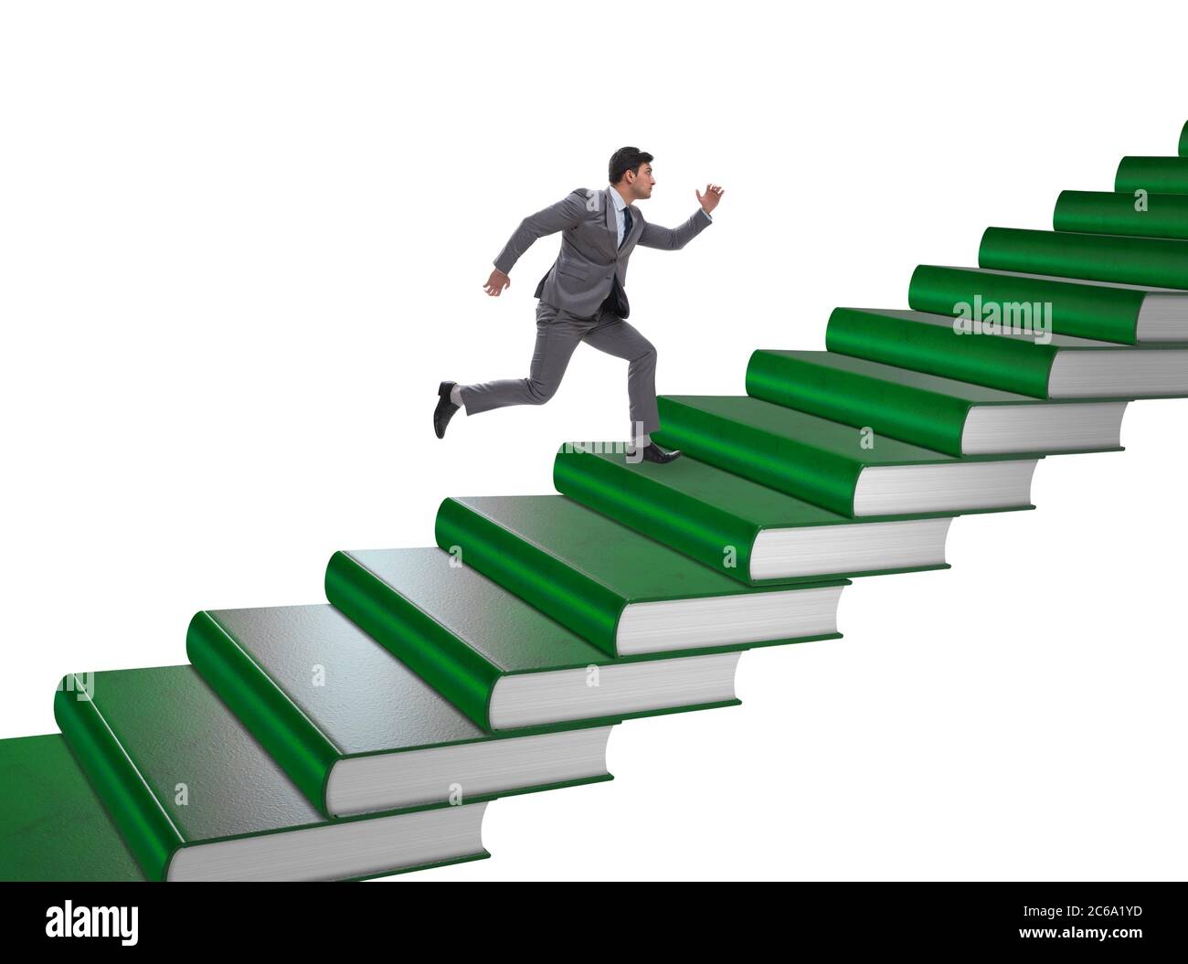 The businessman student climbing the ladder of education books Stock ...