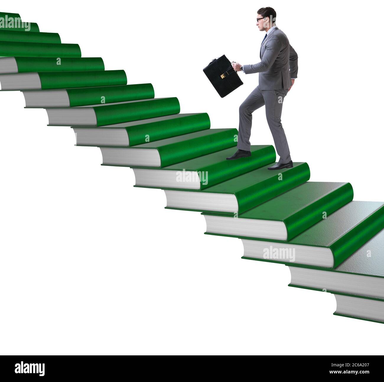 Student climbing stairs Cut Out Stock Images & Pictures - Alamy