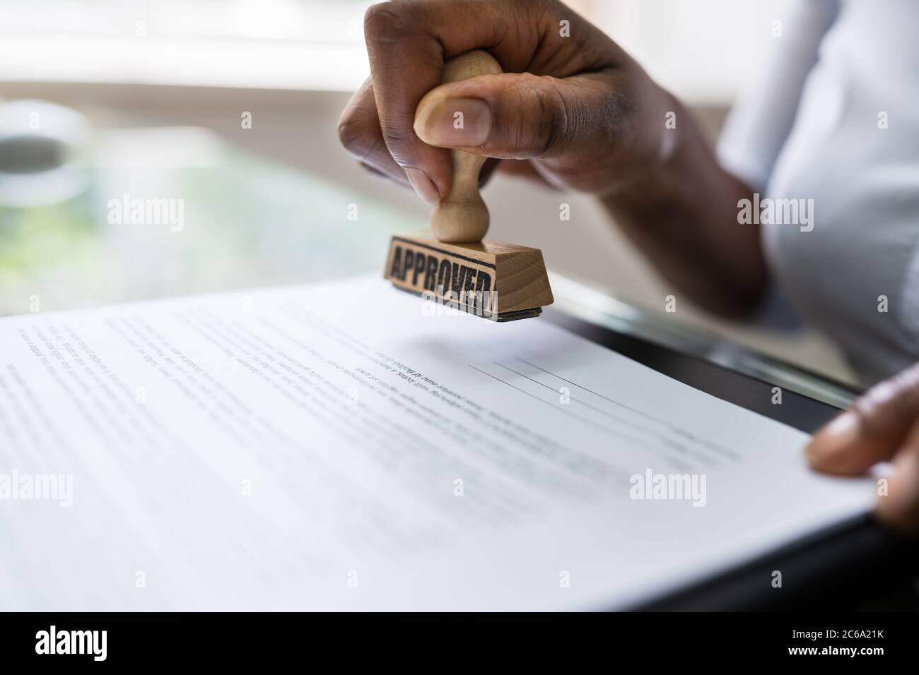 Notary Stamp On Contract Paper Or Certificate In Office Stock Photo - Alamy