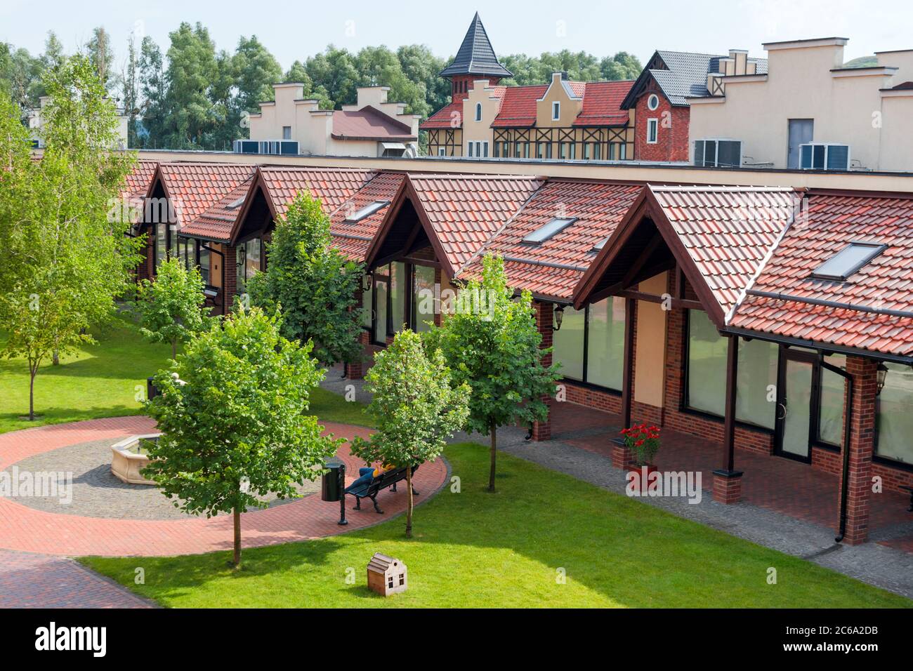 Pedestrian street in small european city. Old town in Europe Stock ...