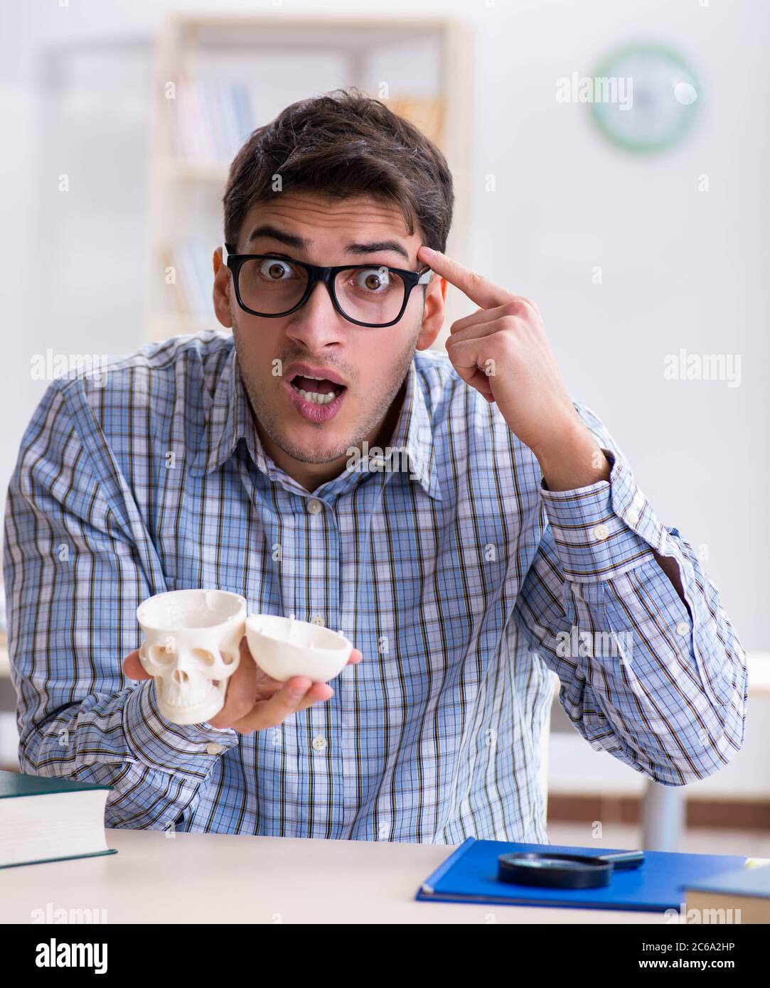 The medical student studying in classroom Stock Photo - Alamy