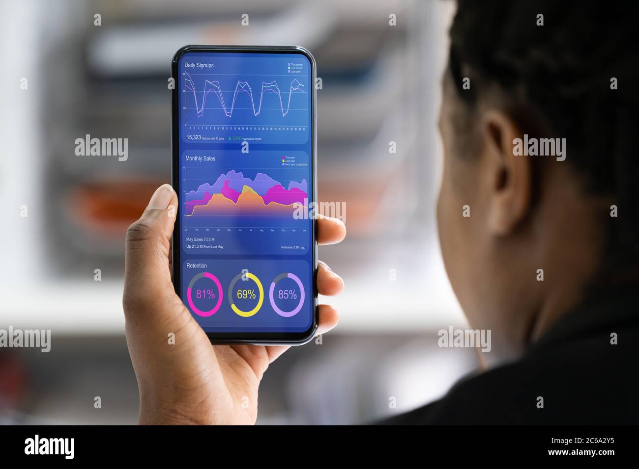 African American Financial Analyst Looking At Data On Data Stock Photo ...