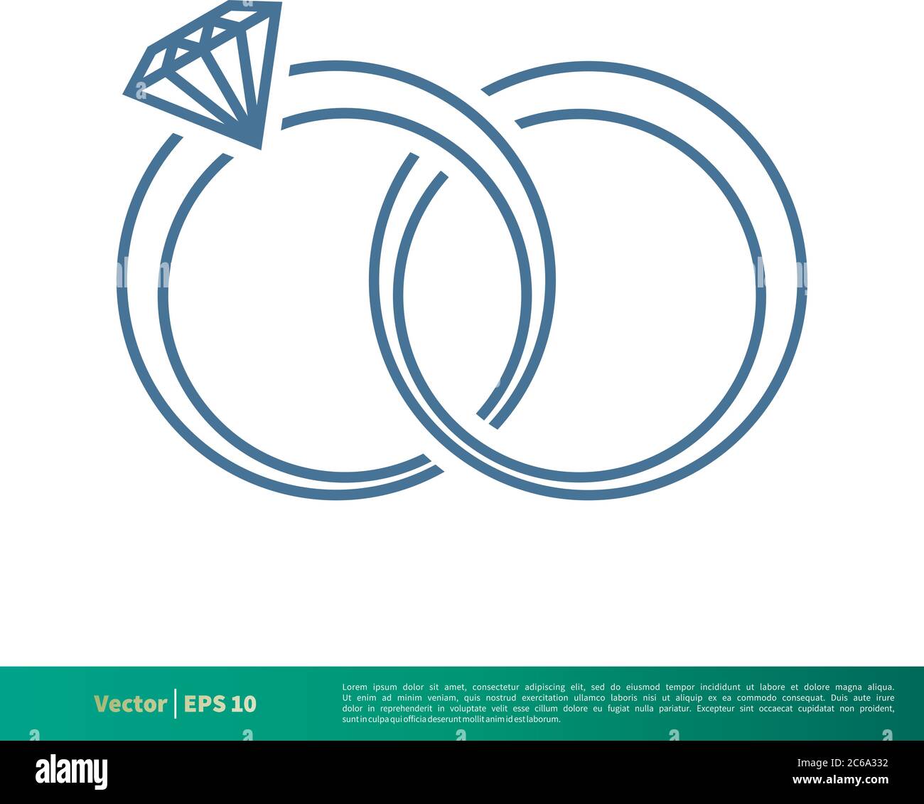 Wedding Rings Icon Vector Logo Template Illustration Design. Editable ...