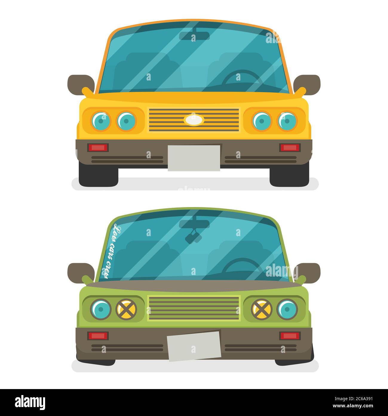 Vintage car low view Stock Vector Images - Alamy