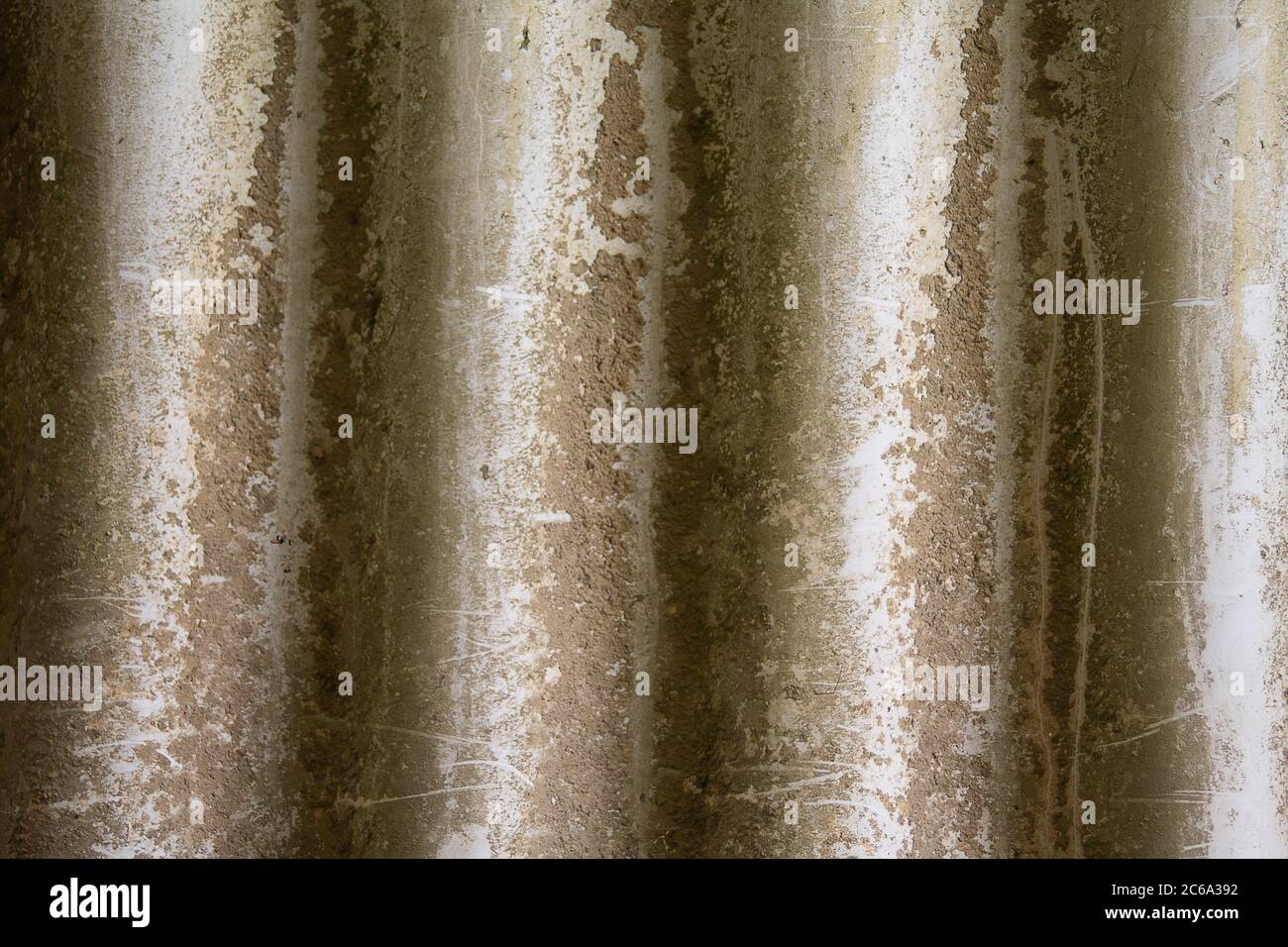 Texture of old weathered corrugated iron. You can see the age on the ...