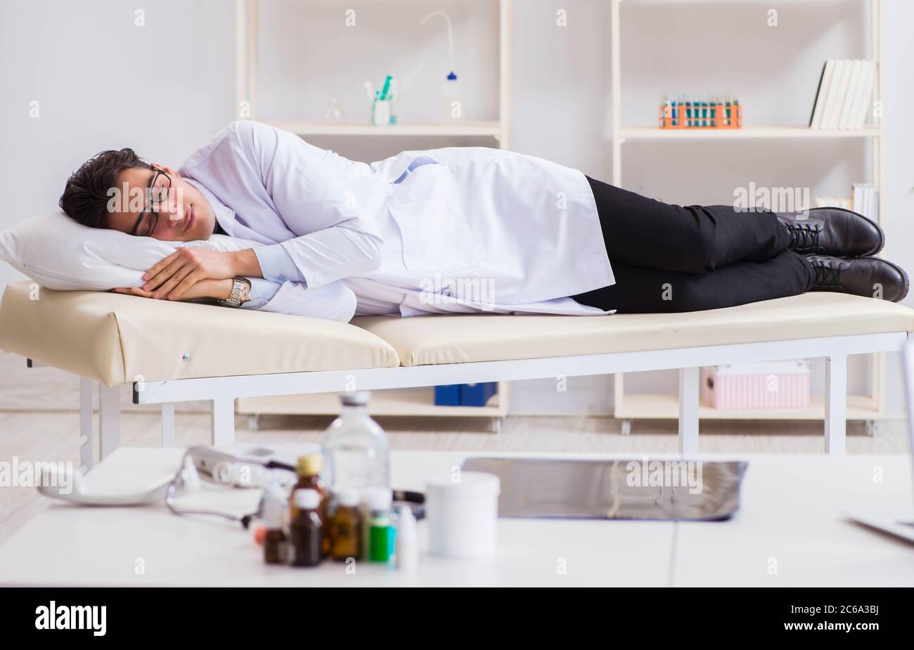 The doctor relaxing after complex surgery in hospital Stock Photo - Alamy