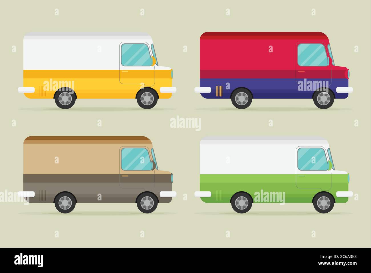 Set of color trucks. Isolated trucks. Vector illustration flat design ...