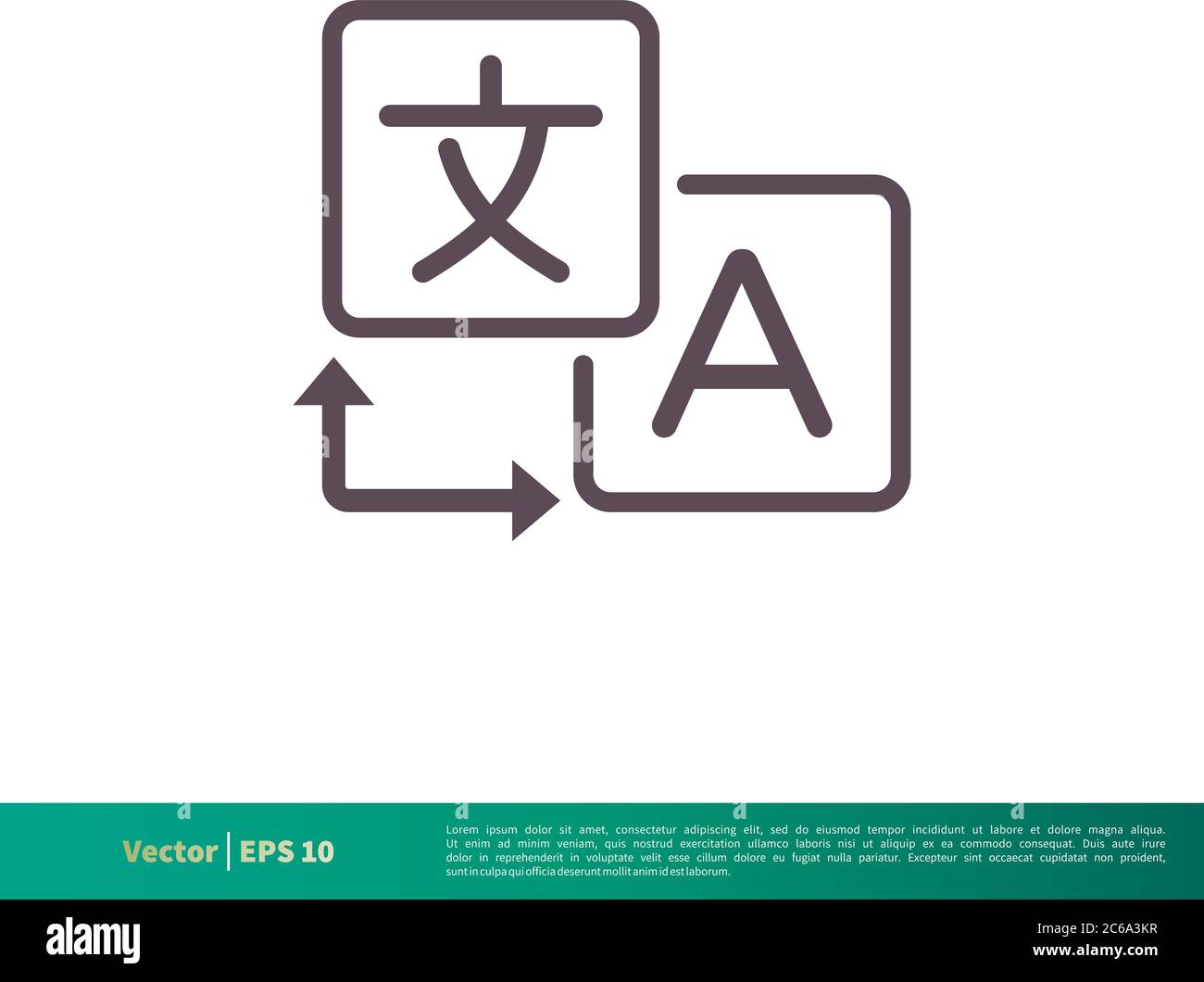 Translation, Translator Icon Vector Logo Template Illustration Design ...