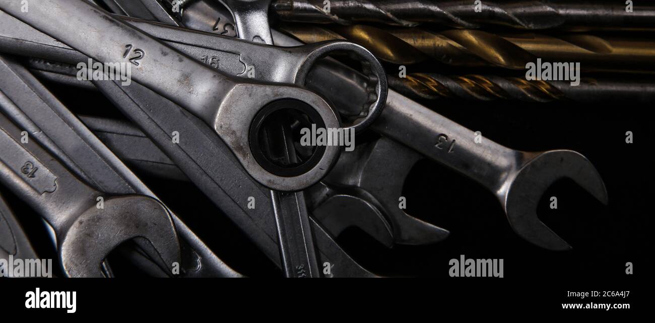 Industrial tools such as French wrenches and a variety of wrenches from ...