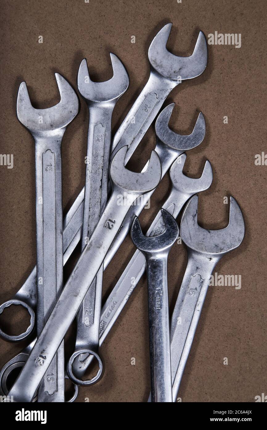 Industrial tools such as French wrenches and a variety of wrenches from ...