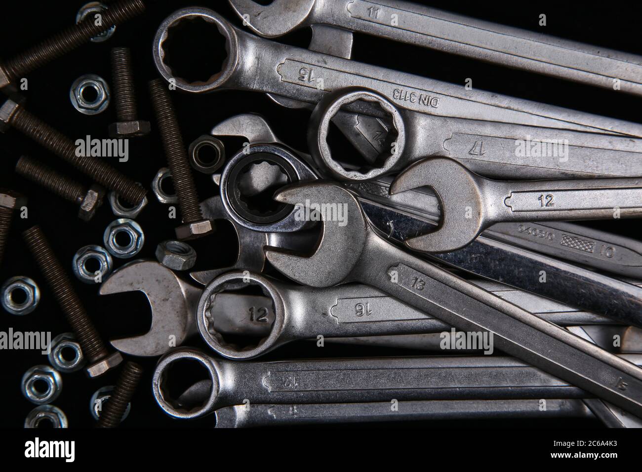 Industrial tools such as French wrenches and a variety of wrenches from ...