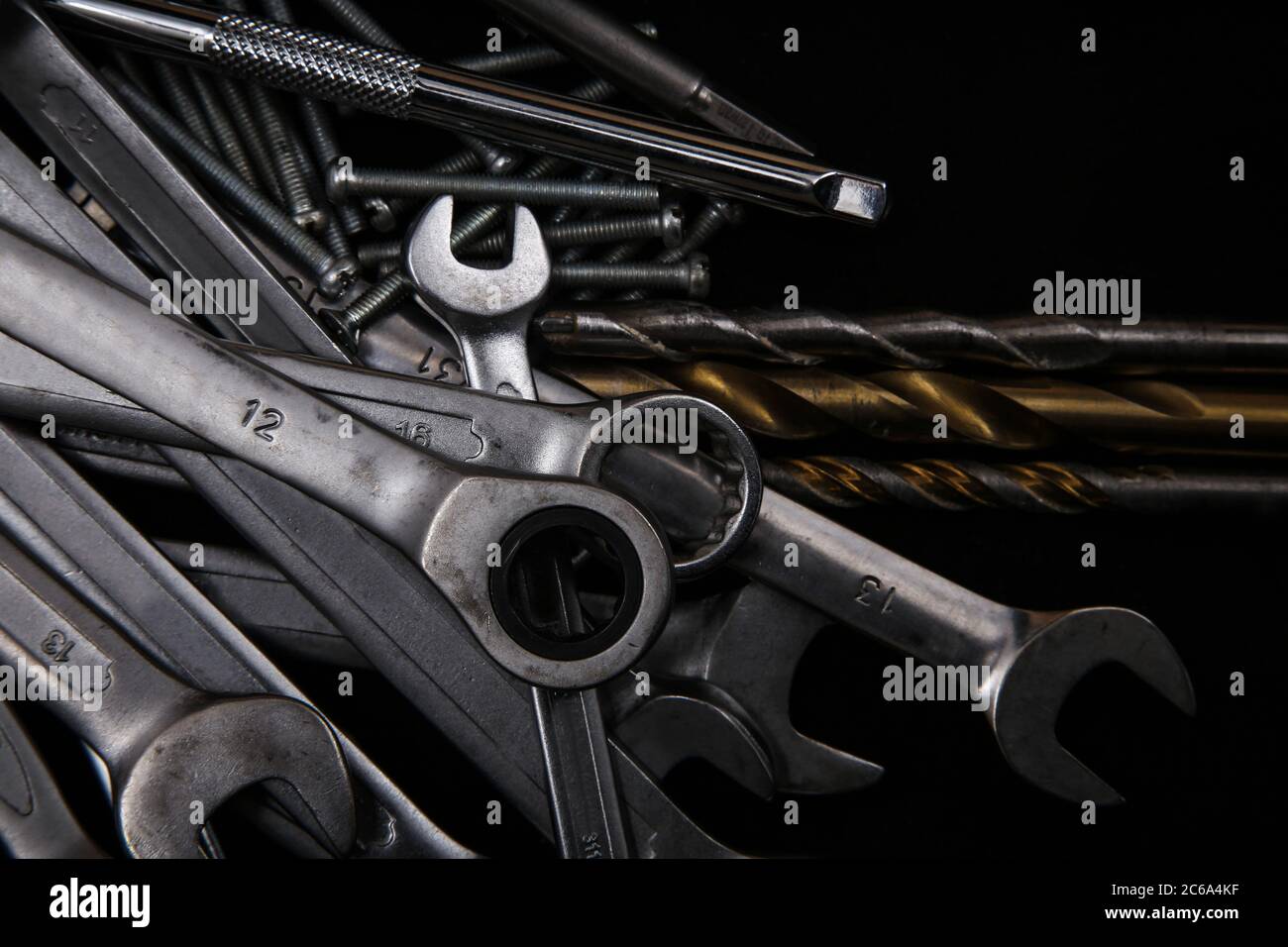Industrial tools such as French wrenches and a variety of wrenches from ...