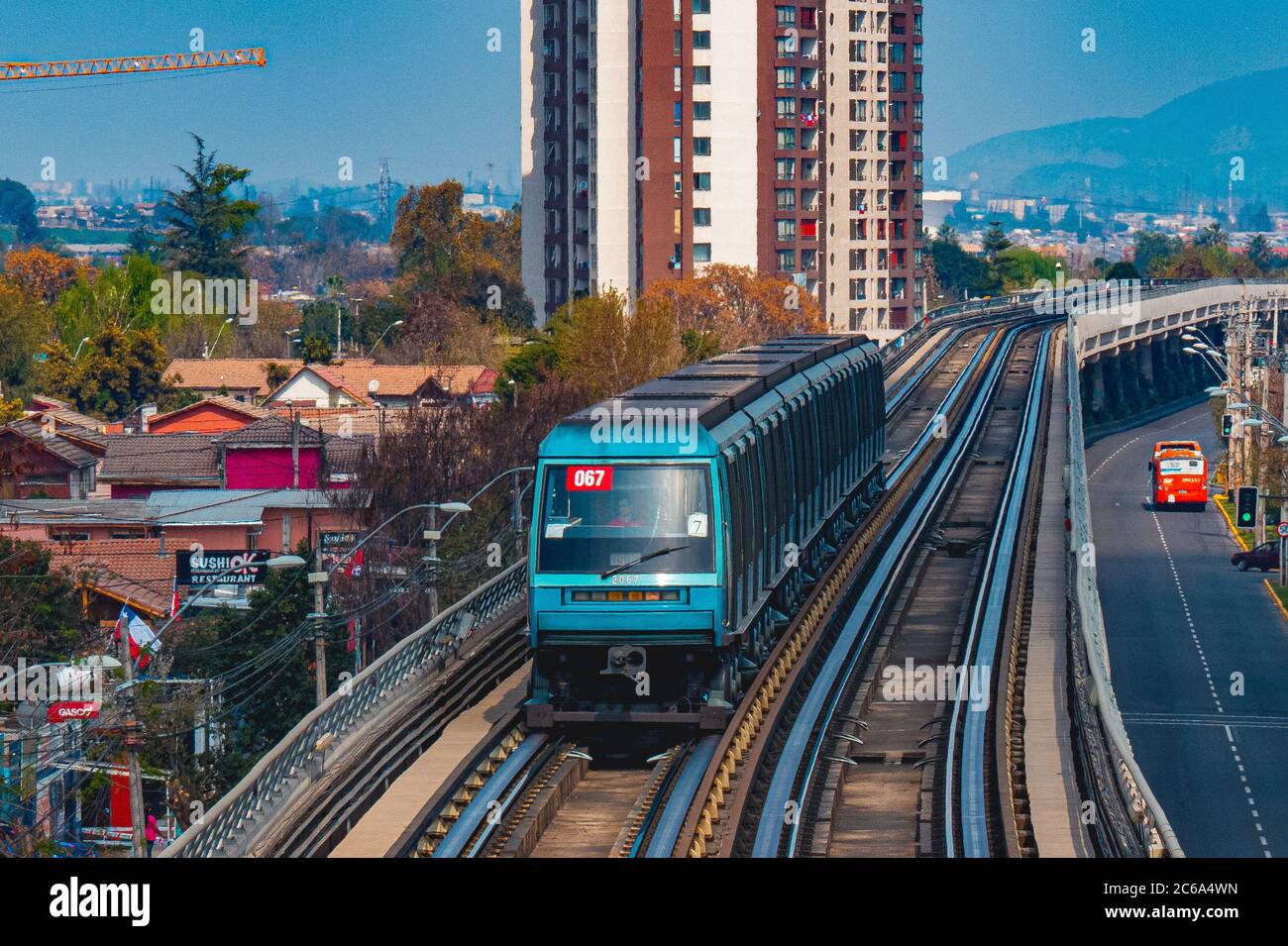 Santiago, Chile - September 2015: A Metro de Santiago train at Line 5 ...