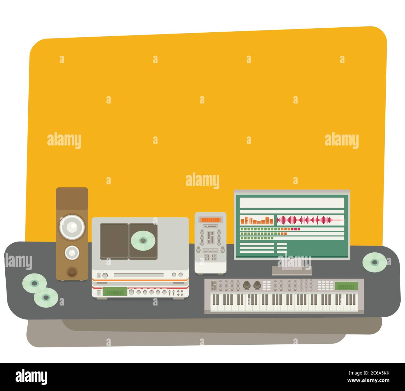 Sound recording studio. Flat vector Stock Vector Image & Art - Alamy