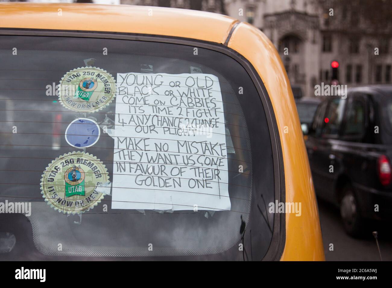 Taxis block roads in hi-res stock photography and images - Alamy