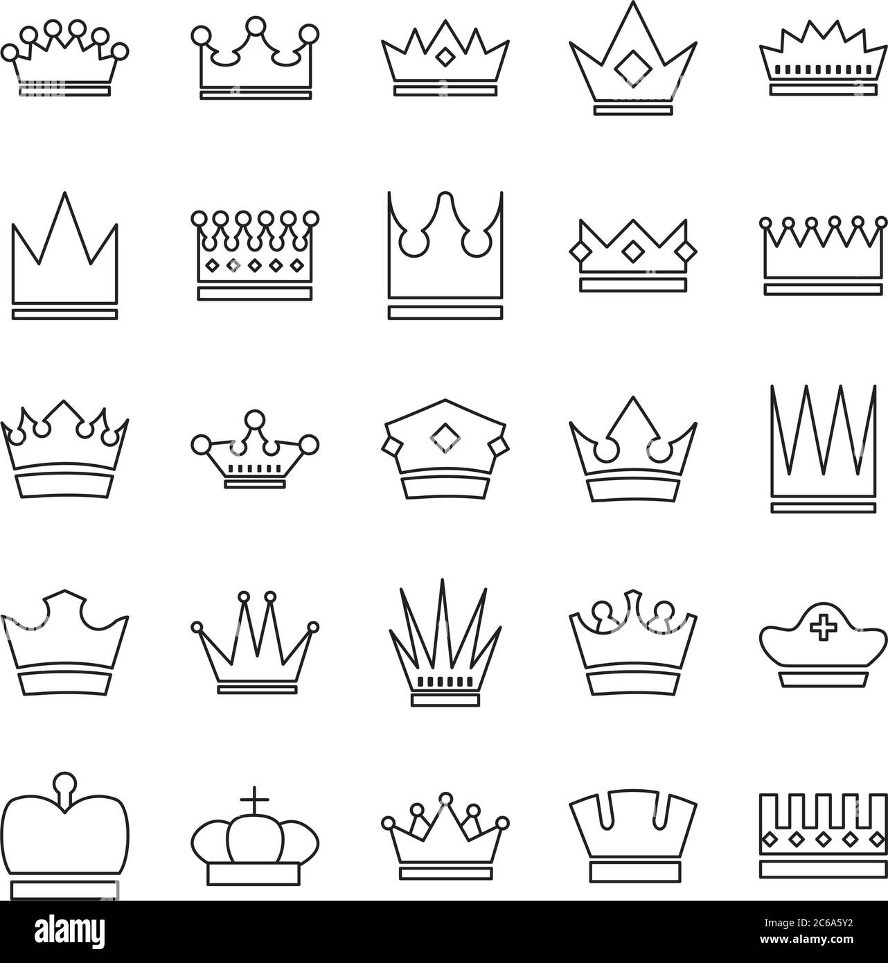 bundle of crowns royal set icons vector illustration design Stock ...
