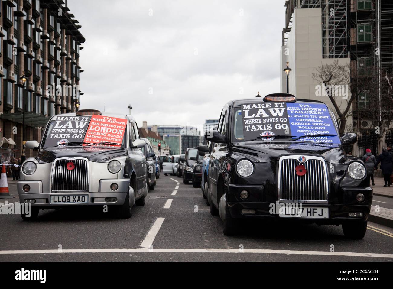 Taxis block roads in hi-res stock photography and images - Alamy