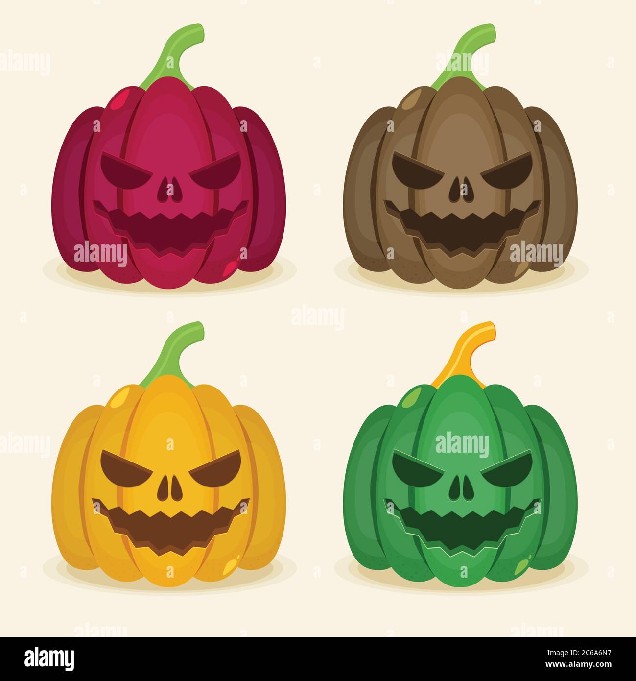 Vector set of halloween colored pumpkins Stock Vector Image & Art - Alamy
