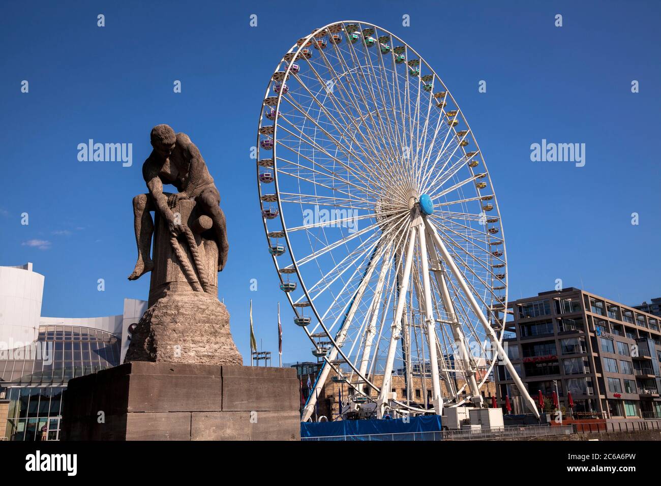 55 meters high ferris wheel of the carnyman Kipp in the Rheinau harbor ...