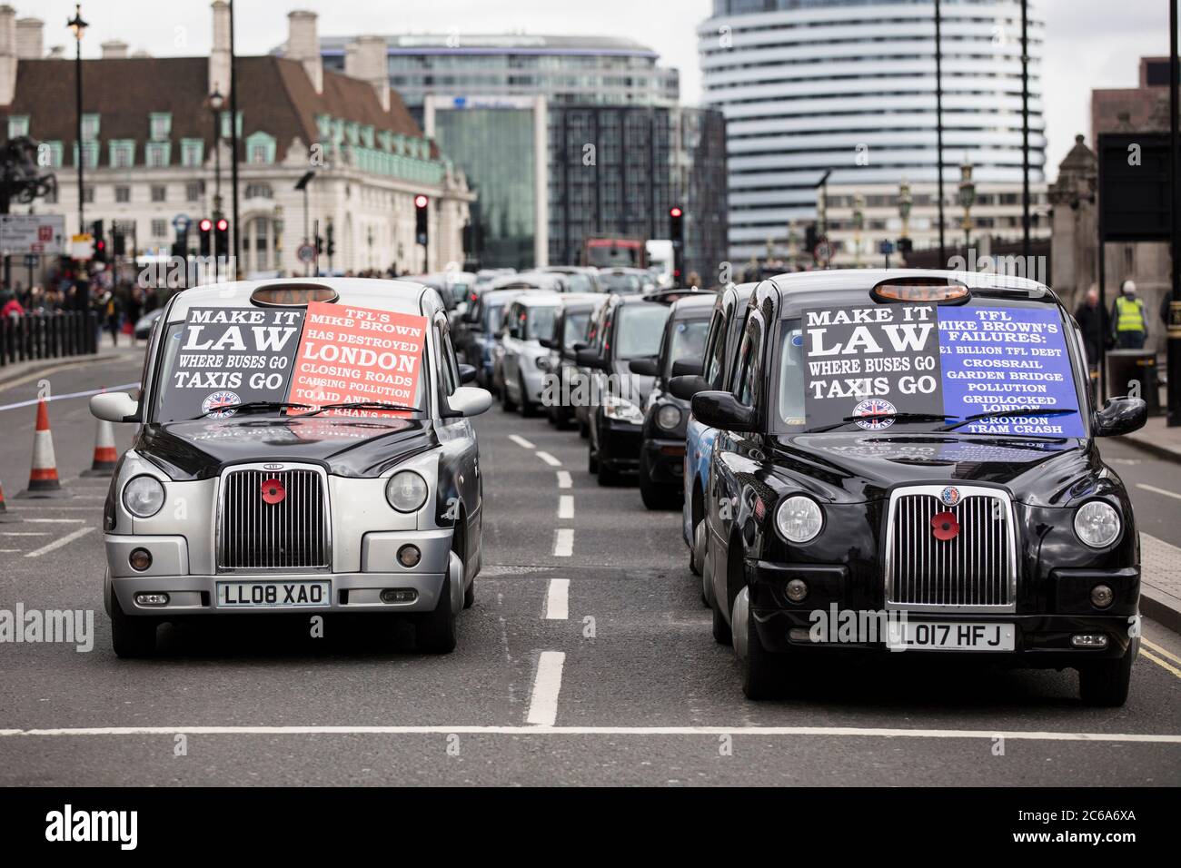 Taxis block roads in hi-res stock photography and images - Alamy