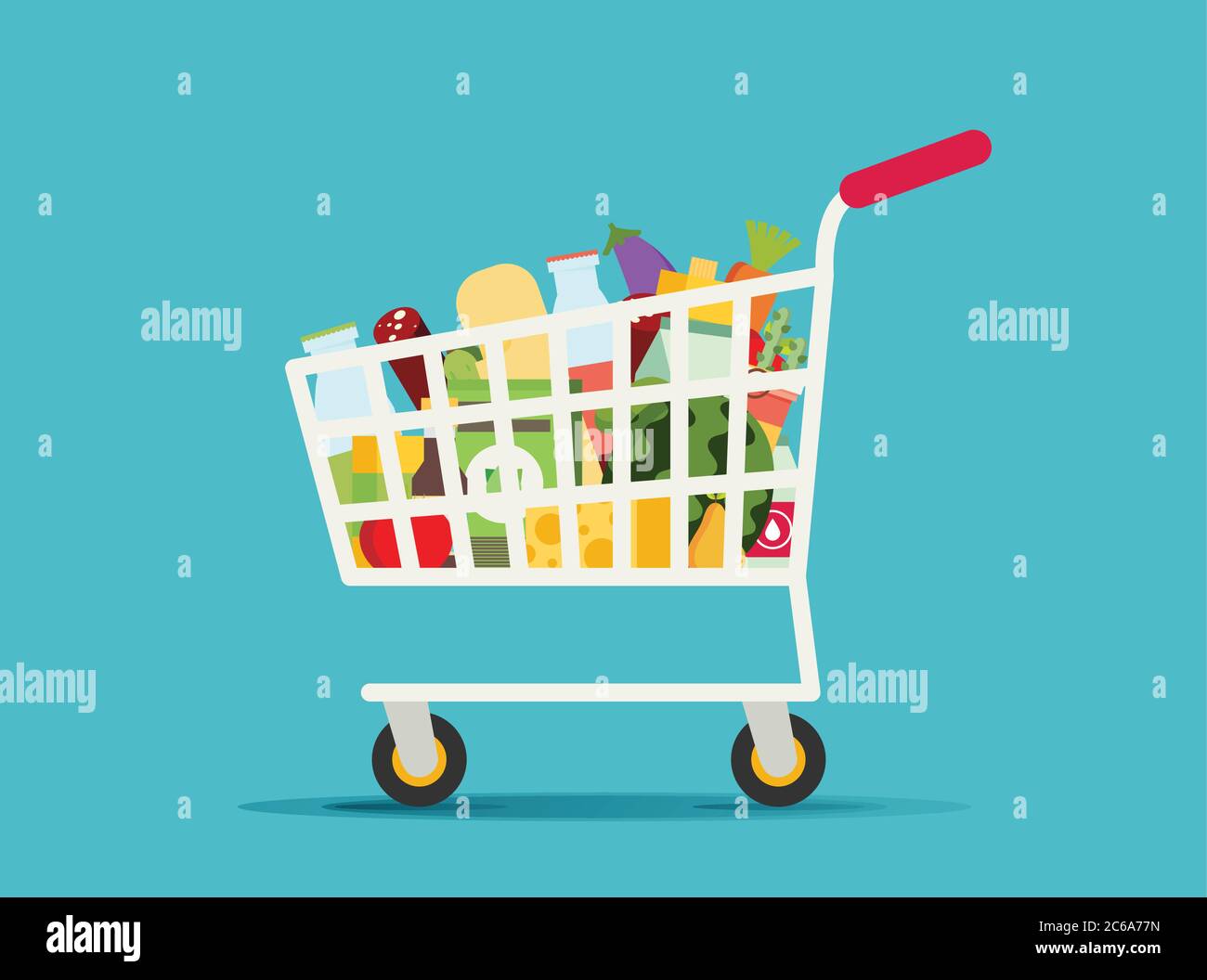Supermarket shopping cart Stock Vector Image & Art - Alamy