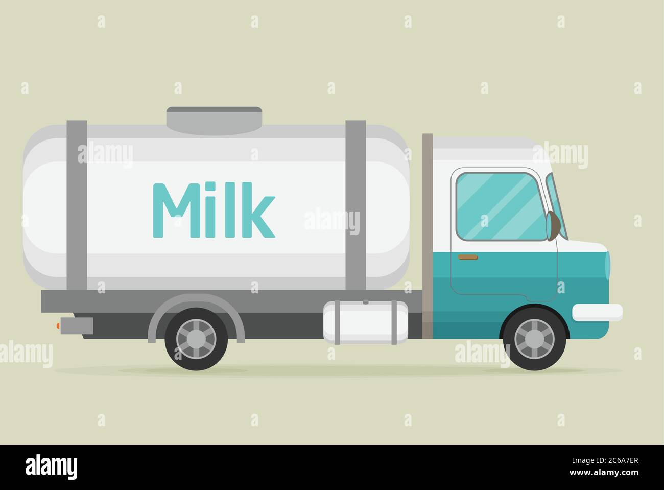 Car with milk. Vector flat cartoon illustration Stock Vector Image ...