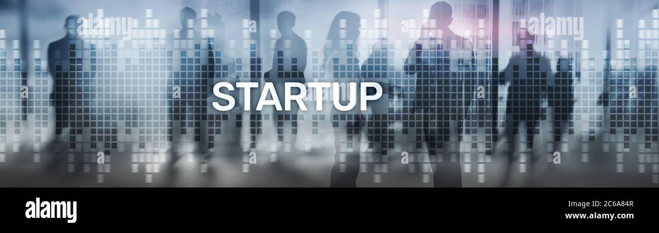 Start up New Business Corporate Concept. Background with silhouettes on ...
