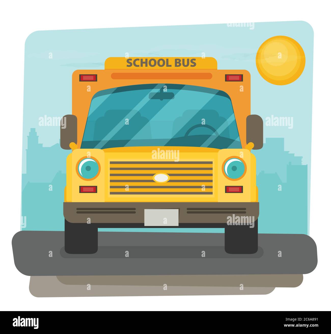 Bus icon flat style Cut Out Stock Images & Pictures - Alamy