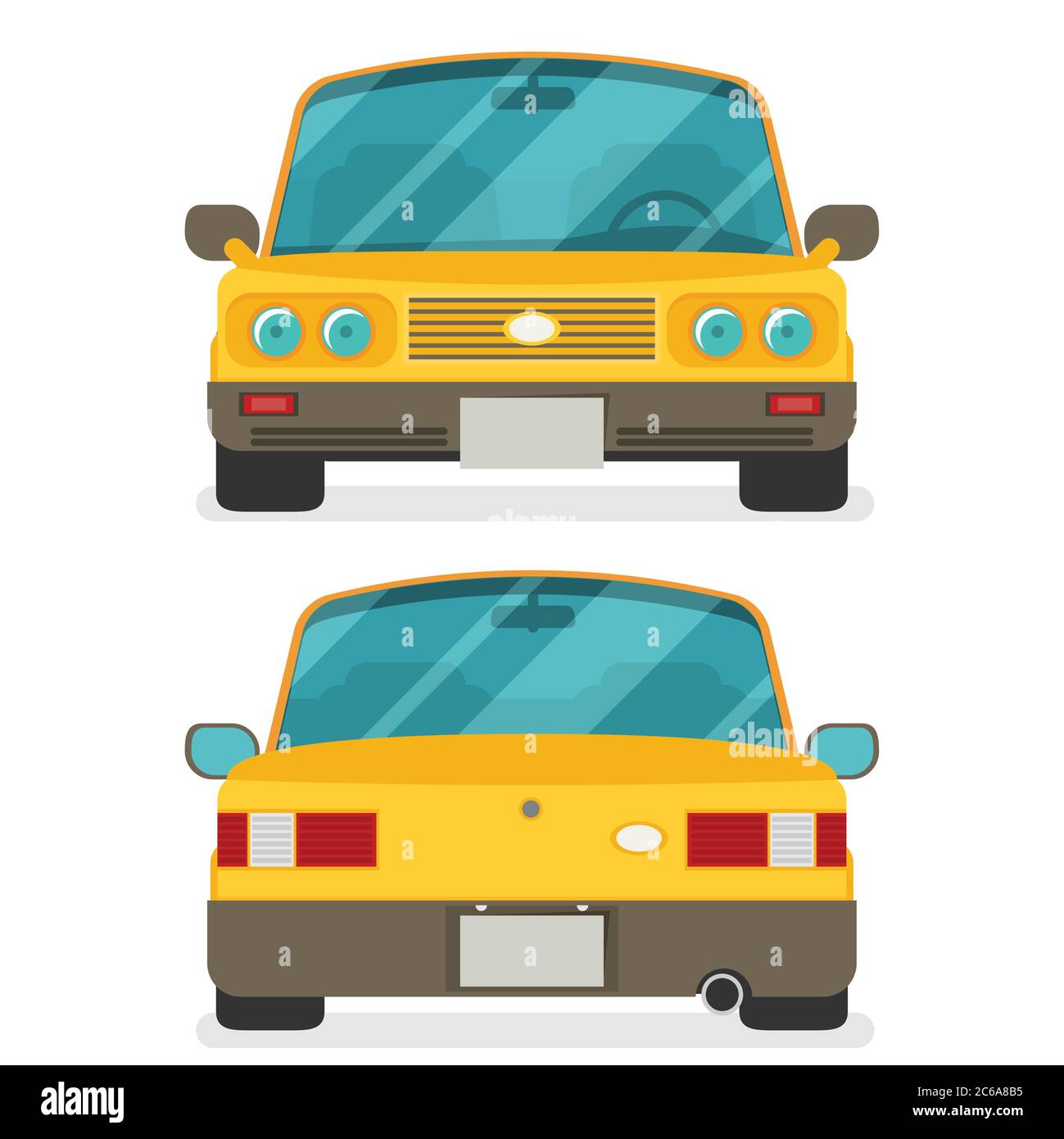Car front and rear. Vector flat illustration Stock Vector Image & Art ...