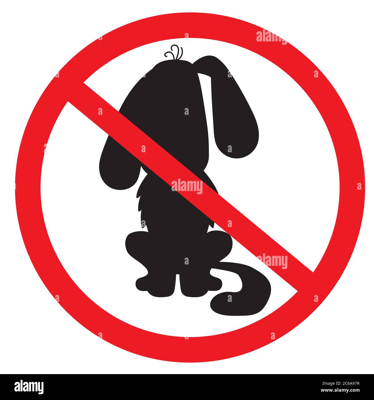 No Dog . prohibition sign. Black silhouetted image. Vector Stock Vector ...