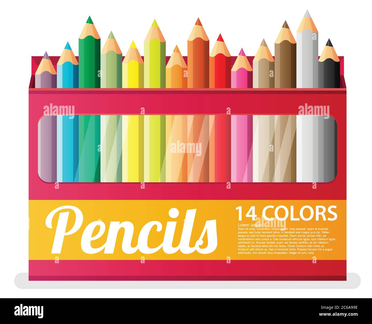 Color crayon in box Stock Vector Images - Alamy