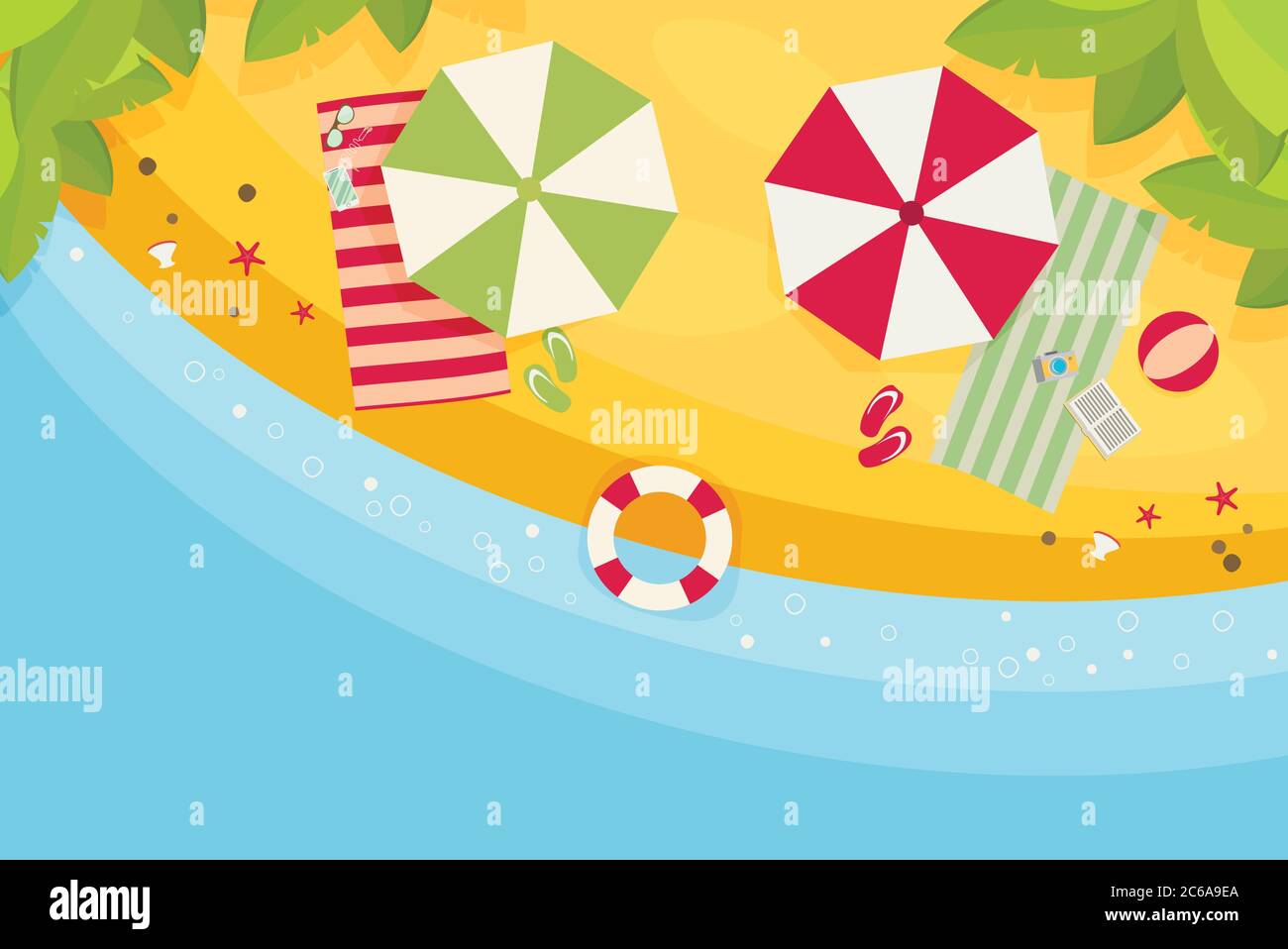 Beach flat design background Stock Vector Image & Art - Alamy
