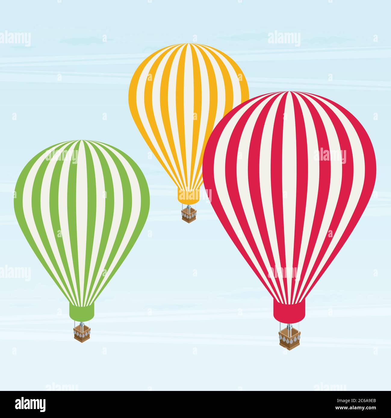 Isometric air balloons in the sky. Flat vector Stock Vector Image & Art ...