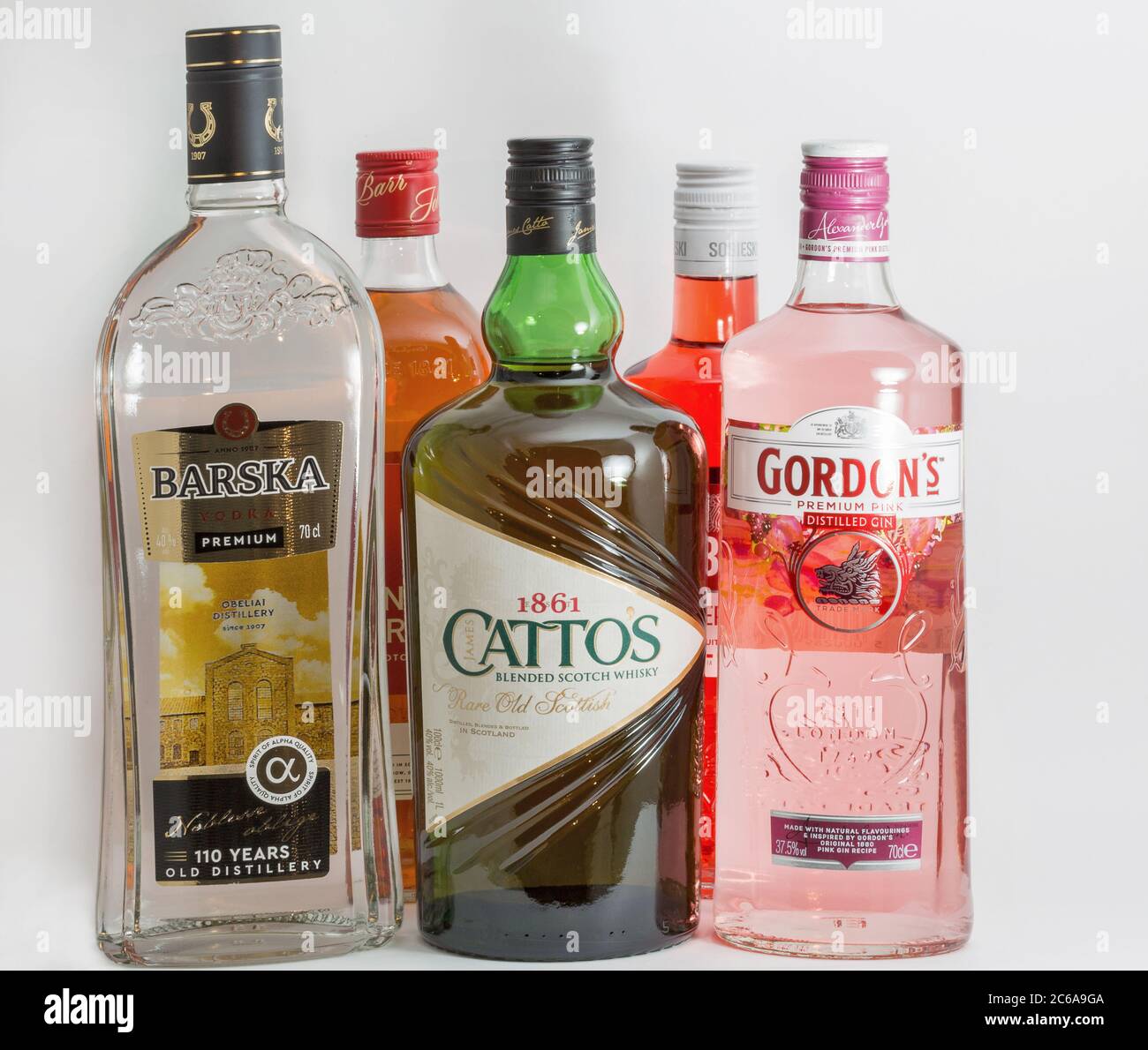 KIEV, UKRAINE - JUNE 17, 2020: Bottles with strong alcohol - James ...