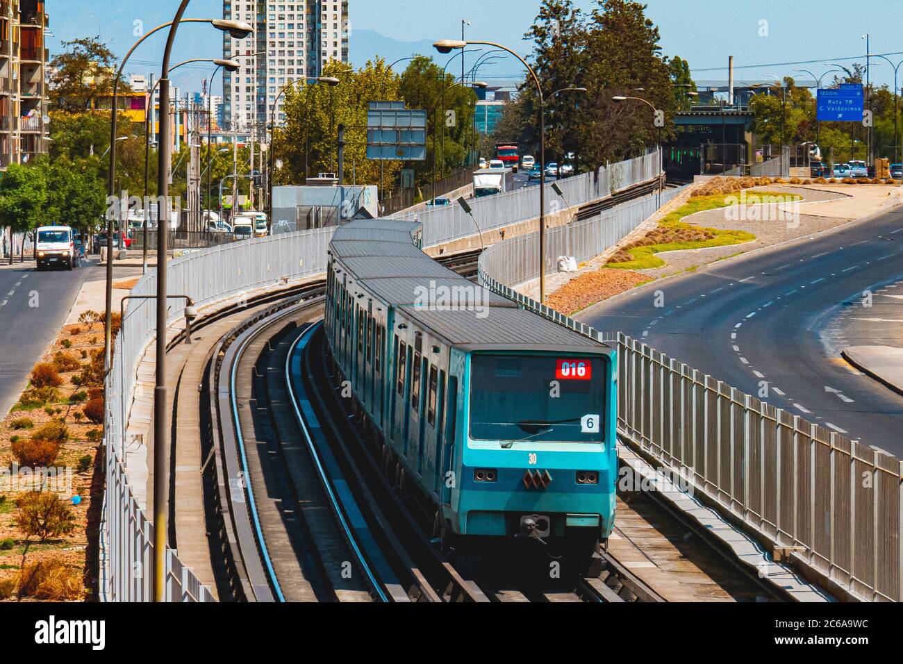 Santiago, Chile - February 2015: A Metro de Santiago train at Line 2 ...