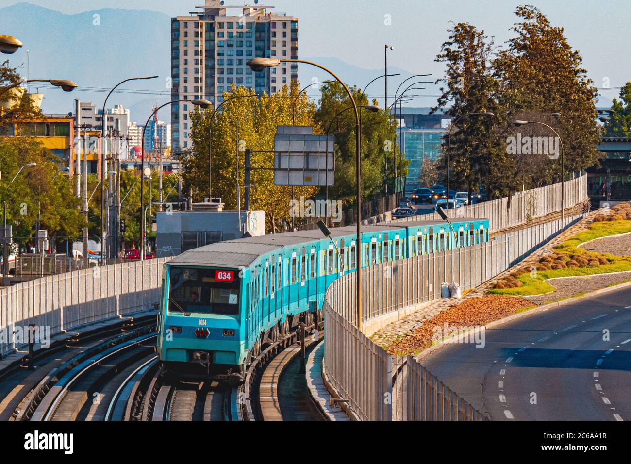 Santiago, Chile - February 2015: A Metro de Santiago train at Line 2 ...
