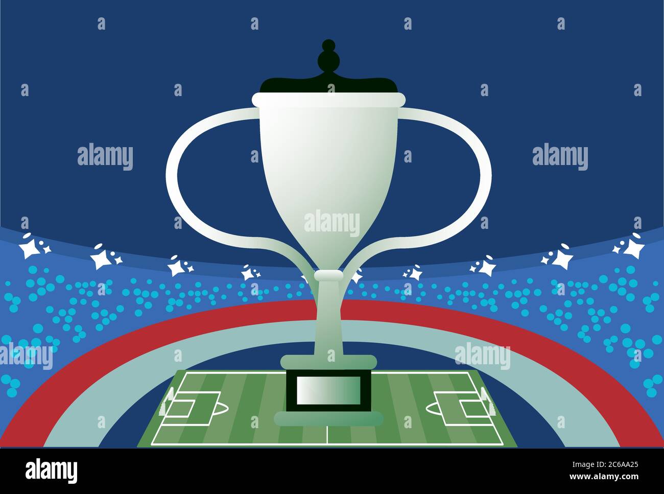 football soccer sport poster with trophy cup award vector illustration ...