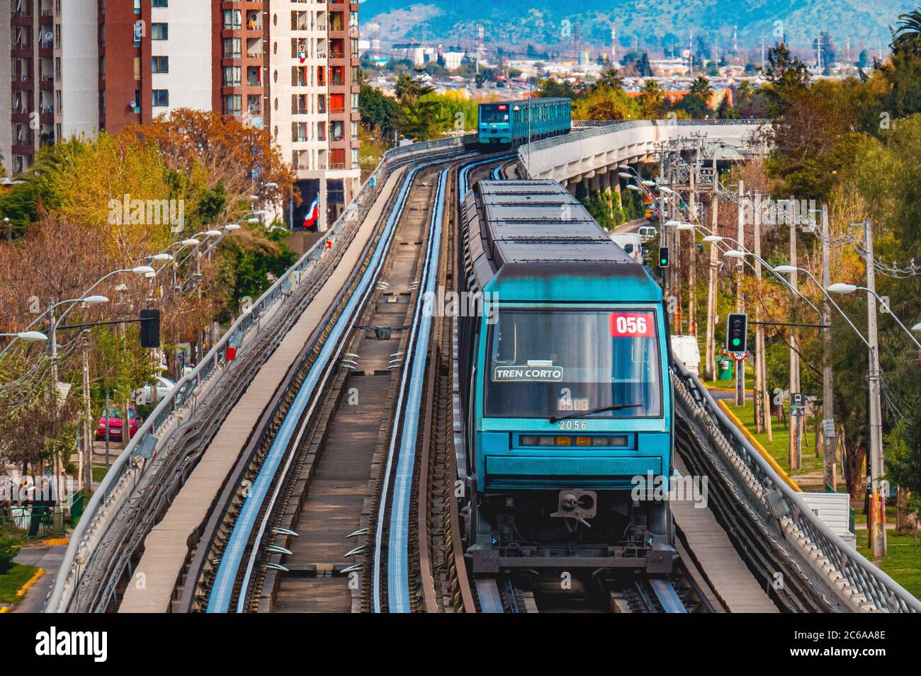 Santiago, Chile - September 2015: A Metro de Santiago train at Line 5 ...